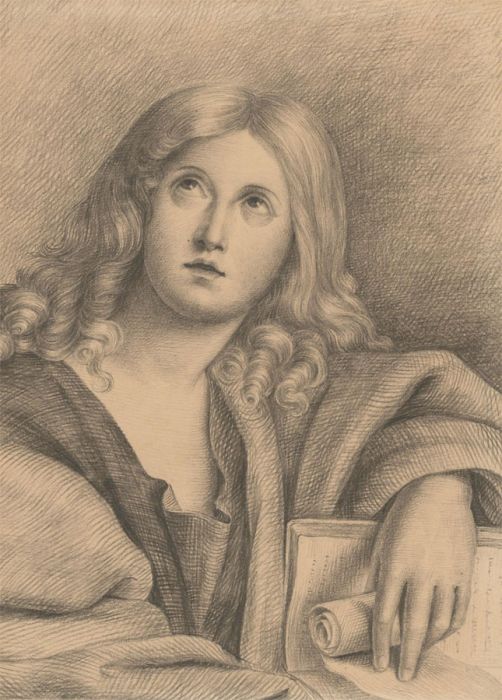 Very Fine Early 19th Century Graphite Drawing - Portrait of a Young Scholar