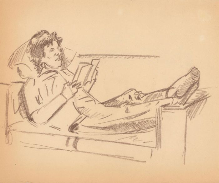 Arthur Mitson - Set of Two Mid 20th Century Pastels, Portrait of a Man ...