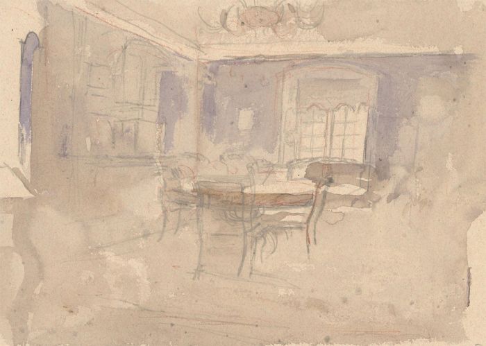 Frank Griffith (1889-1979) - Early 20th Century Watercolour, The Dining ...