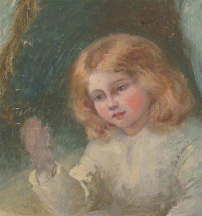 Alfred William Strutt (1856-1924) - Early 20th Century Oil, Young Girl