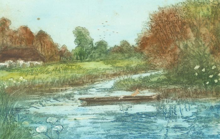 Margaret Estelle Zelda Levinson - 20th Century Aquatint, The Old Punt