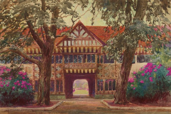 Cecil Cross - Signed Early 20th Century Watercolour, Tudor Hall Gardens