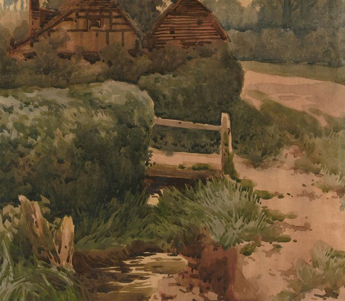 Cecil Cross - Early 20th Century Watercolour, Wooden Houses