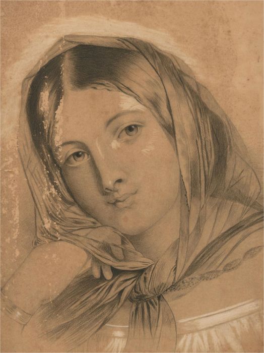 Early 19th Century Graphite Drawing - Portrait of a Woman