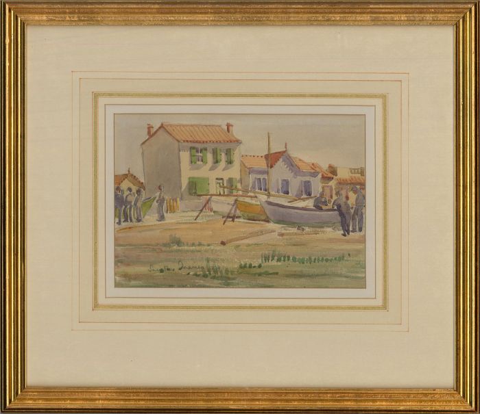 Irene Bache (1901-1999) - 1938 Watercolour, Boats off St. Mawes