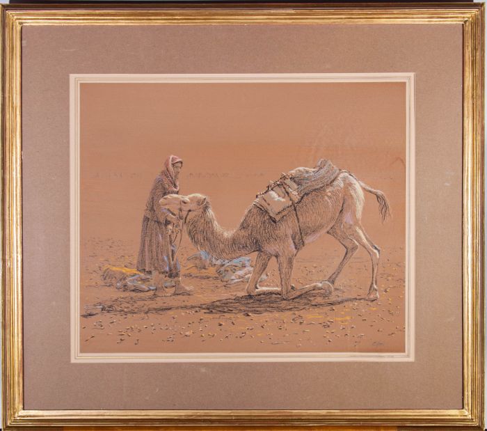 Nicholas Egon (1921-2017) - 20th Century Pastel, Man with Camel