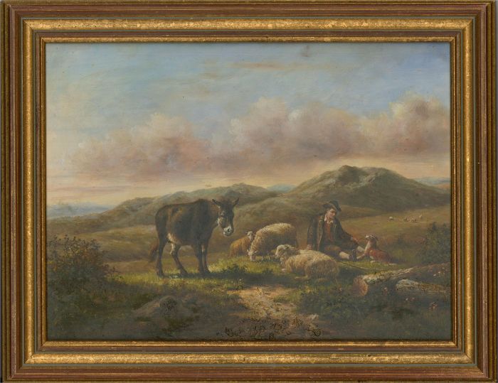 Early 20th Century Oil - The Young Shepard and his Flock