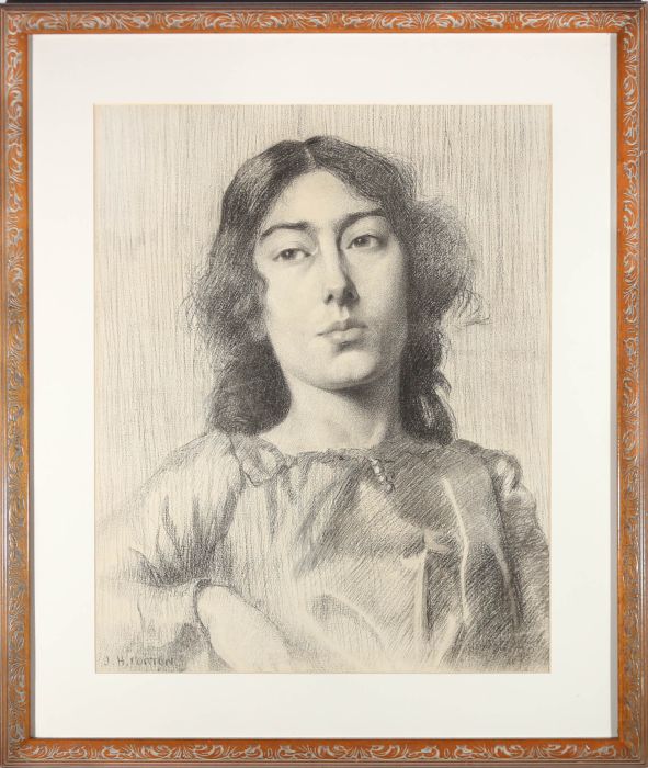 James Hargreaves Morton (1881-1918) - Charcoal Drawing, Beauty in Repose
