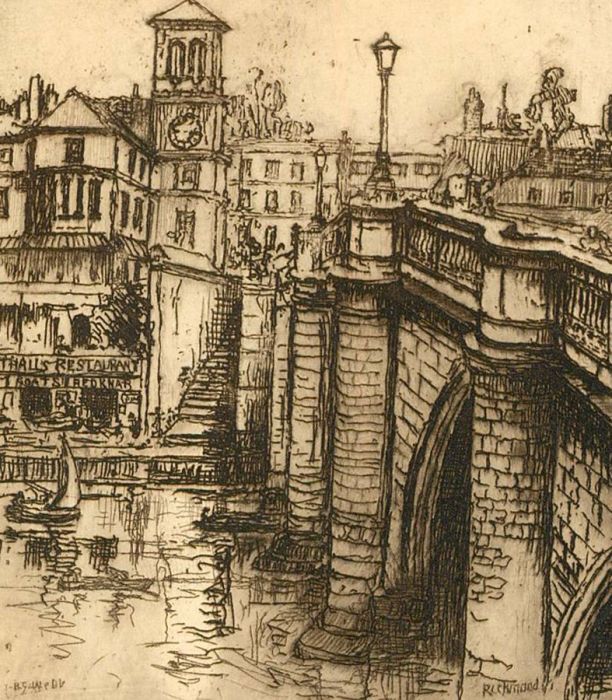 Harry George Webb (1862-1936) - Early 20th Century Etching, Richmond Bridge