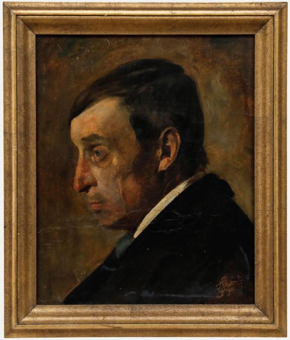 Franz Seraph von Lenbach (1836-1904) - Oil, Portrait of a Melancholy ...