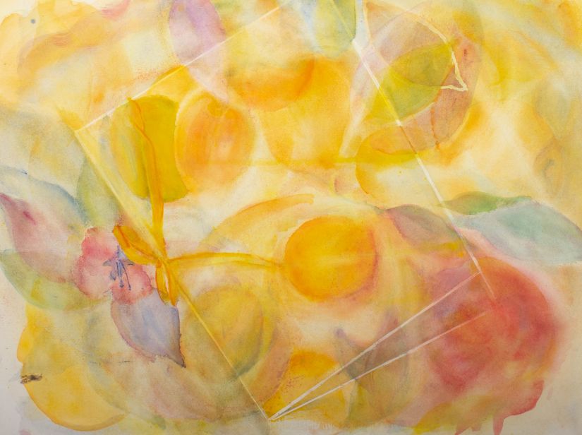 Susan Paine - 20th Century Watercolour, Golden Leaves And Angles